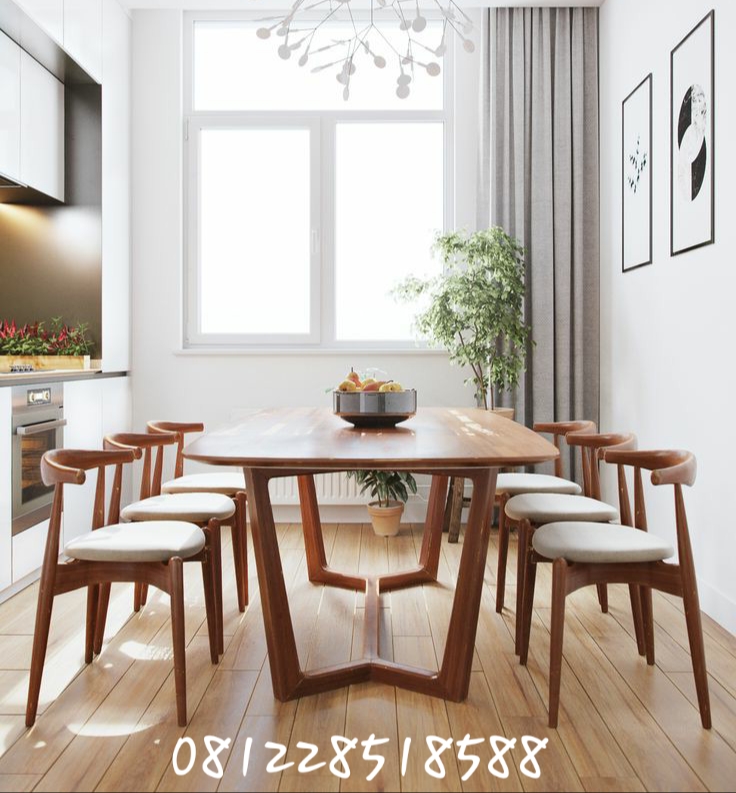 Set Meja Makan Minimalis Jati - Sentra Kerajinan Mebel